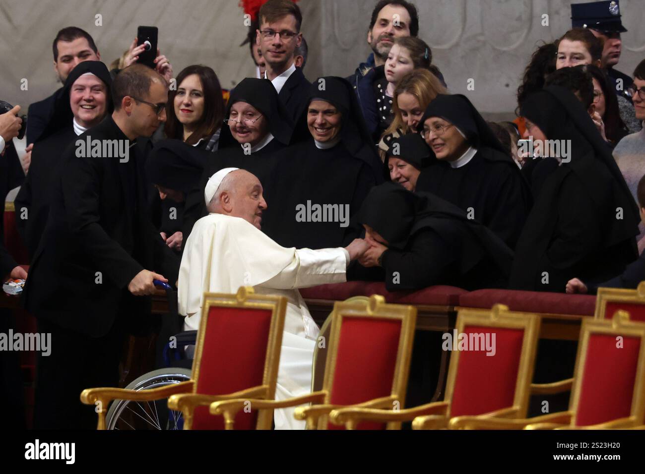 Rome, Italy 06.01.2025 : Pope Francis Bergoglio. arrives at the ...