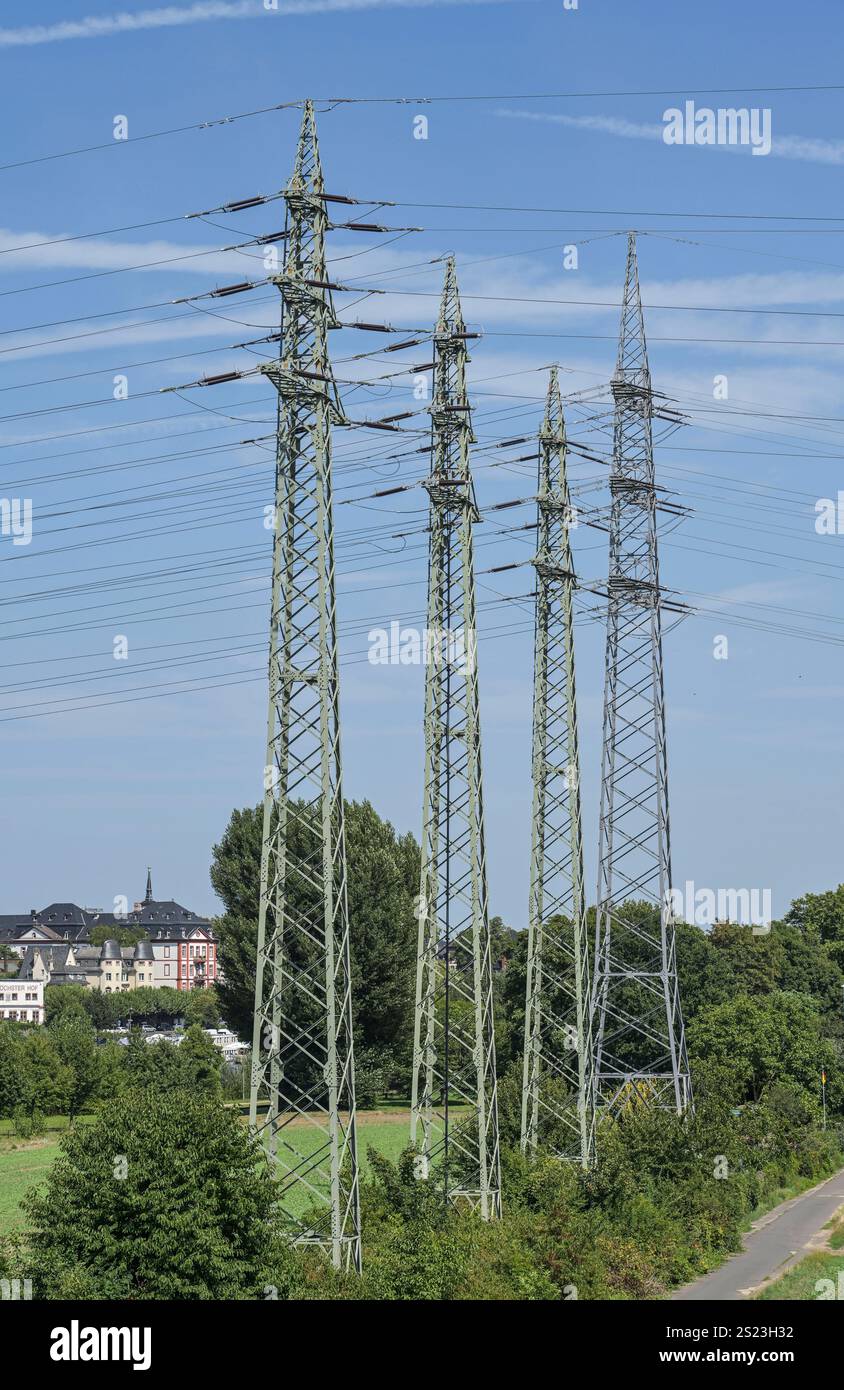 Strommasten am Industriepark Höchst, Schwanheimer Dünen, Frankfurt ...