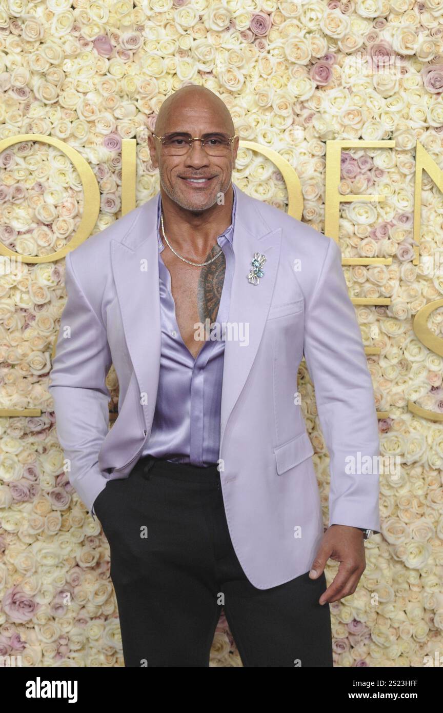 Ca. 05th Jan, 2025. Dwayne Johnson at arrivals for 82nd Golden Globe ...