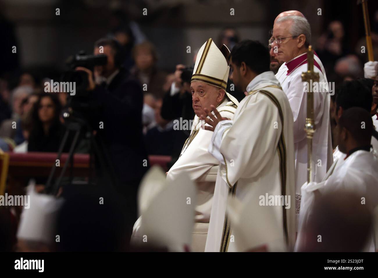 Rome, Italy 06.01.2025 : Pope Francis Bergoglio attends the celebration ...