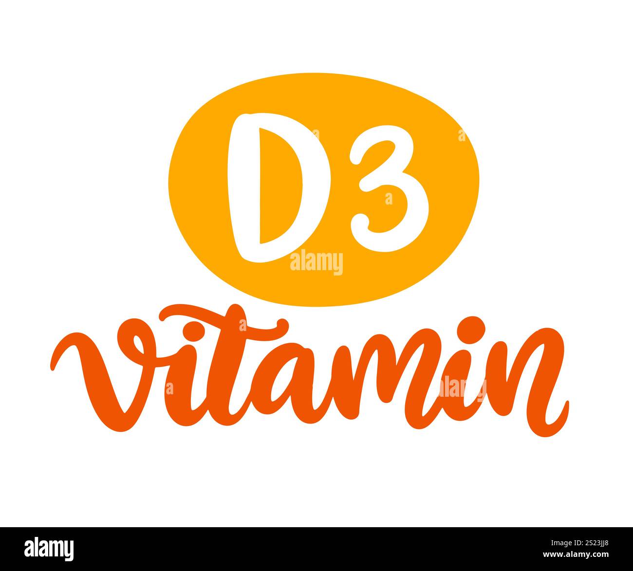 Vitamin D hand lettering modern calligraphy logo Stock Vector Image ...