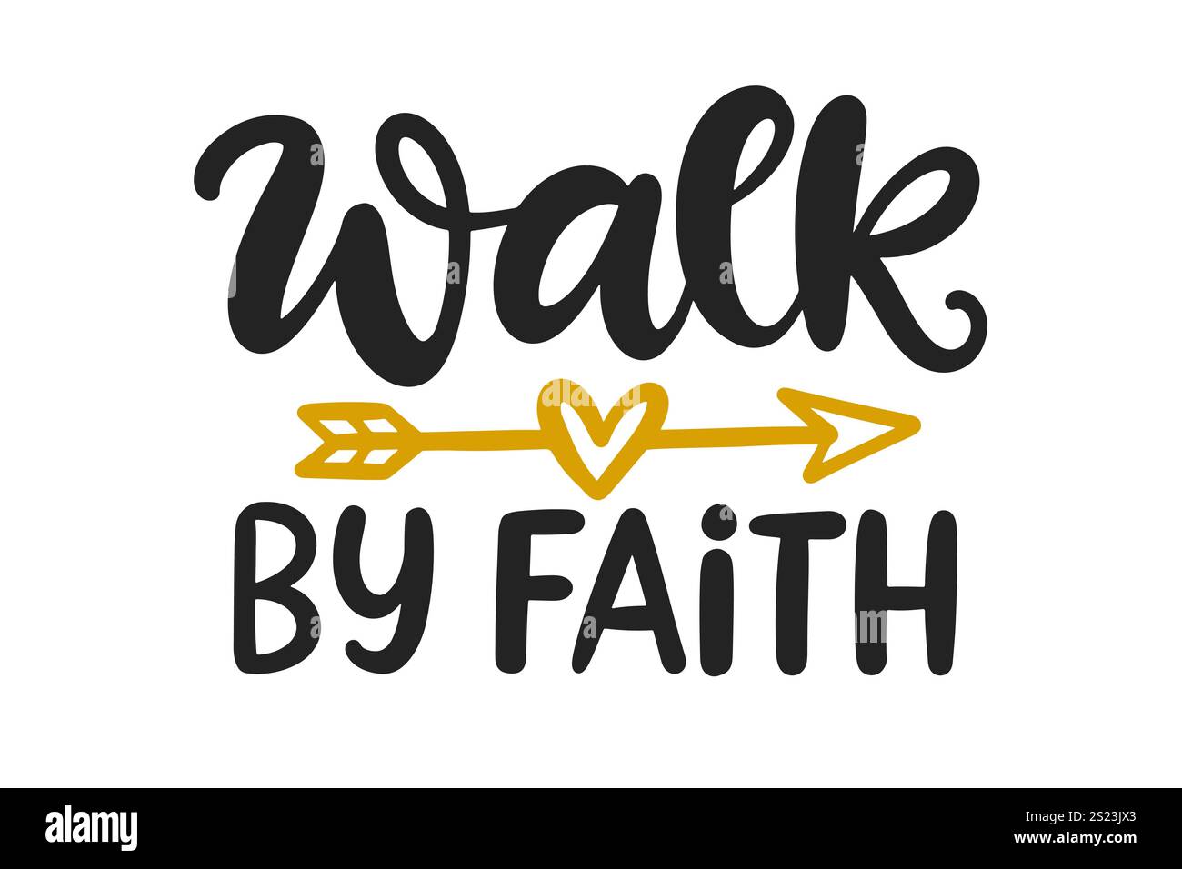 Walk by Faith Bible verse psalm quote lettering Stock Vector Image ...