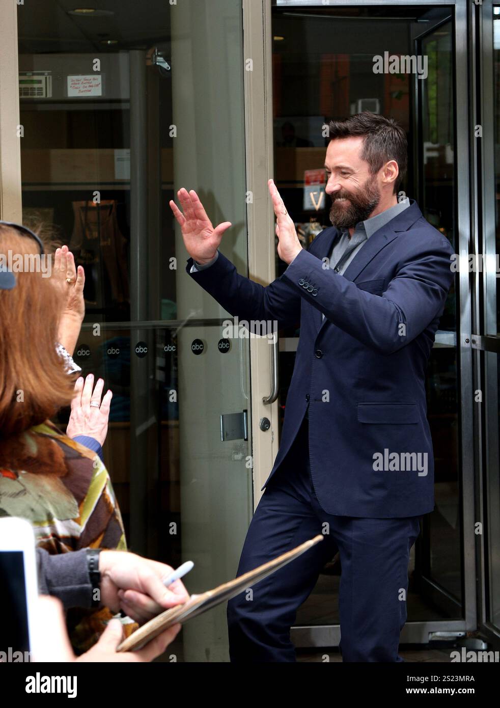 Hugh Jackman after an appearance on the Kelly and Michael Show in New ...