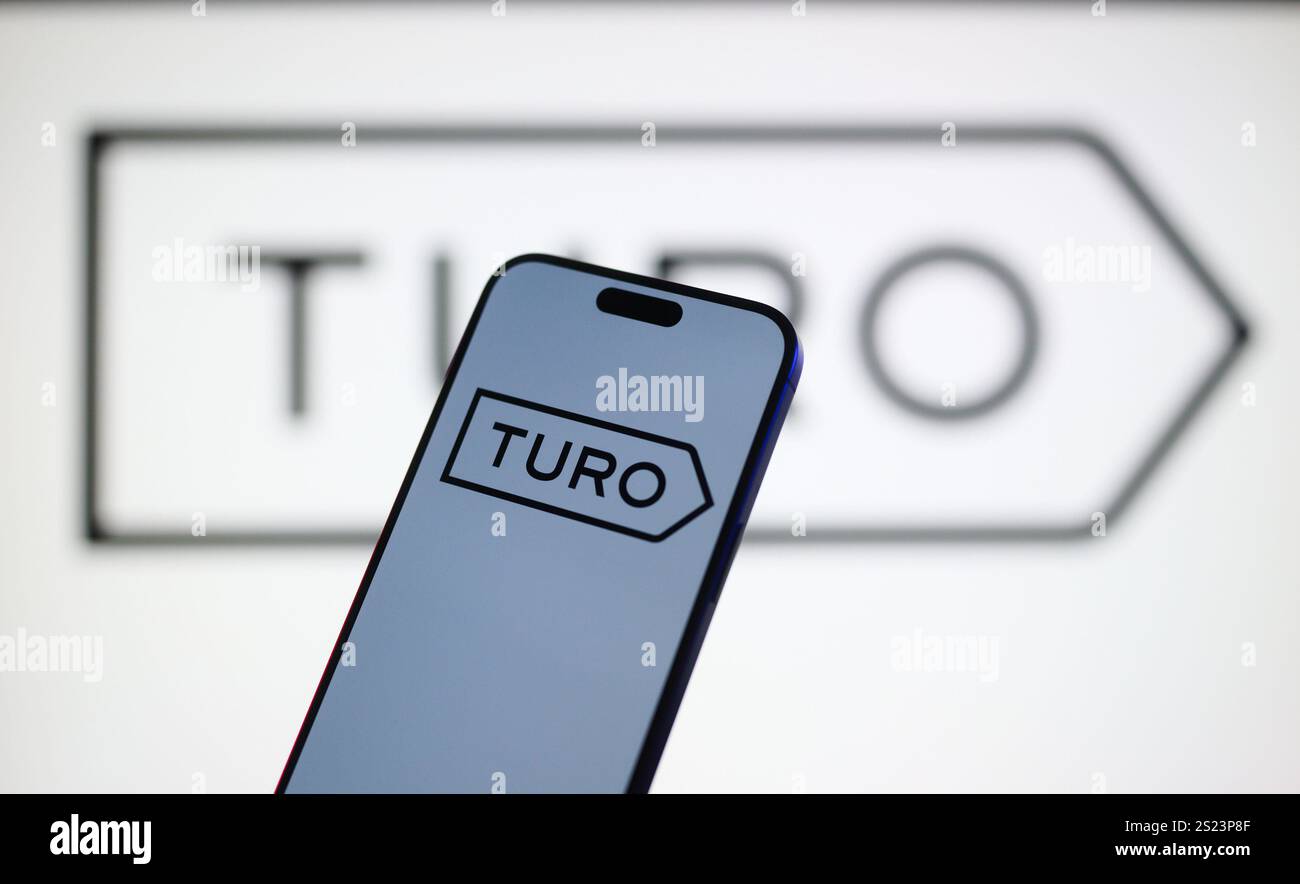 Warsaw, Poland. 05th Jan, 2025. The Turo car rental sharing application ...