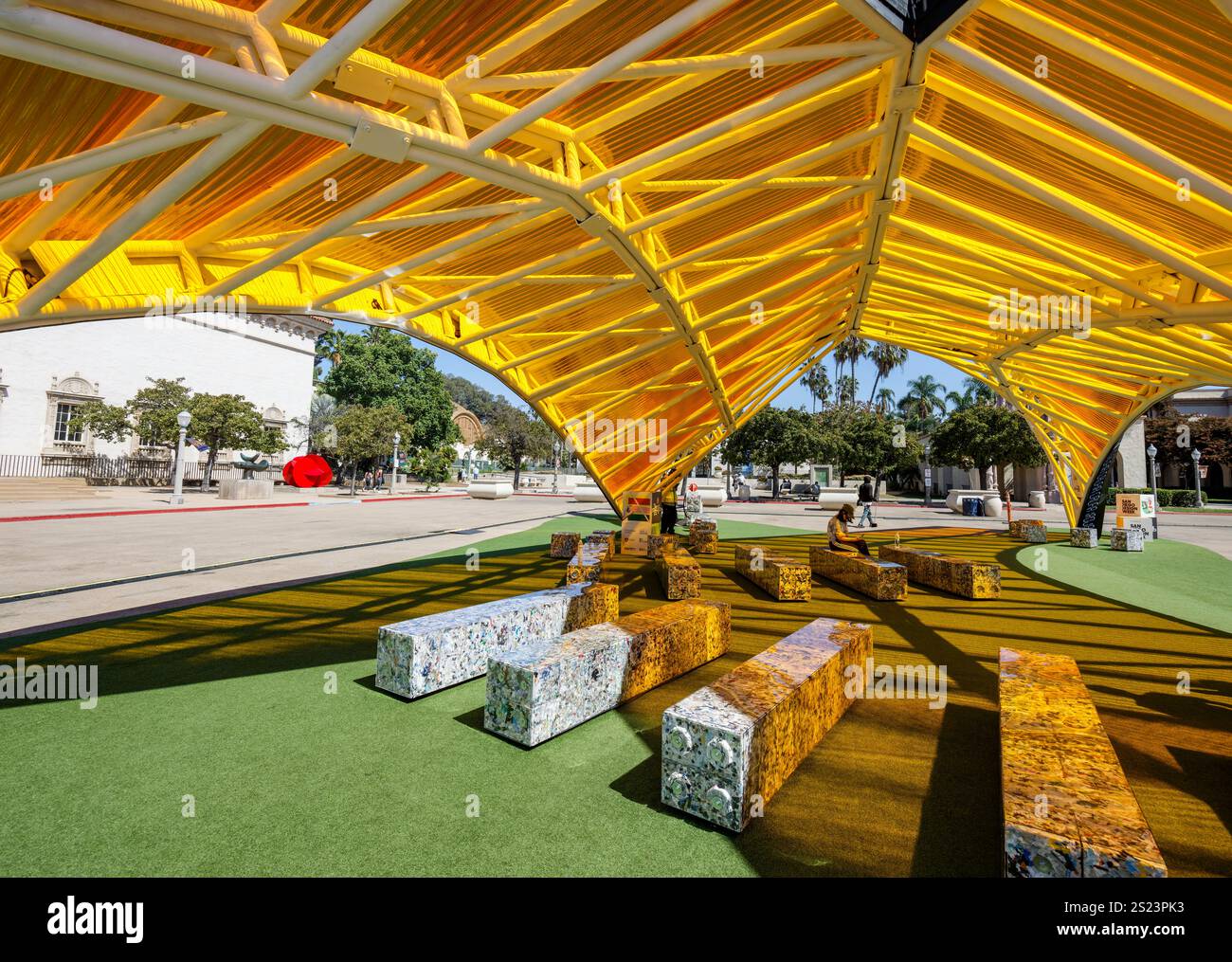 People in the Exchange Pavilion in the historic El Prado complex in ...