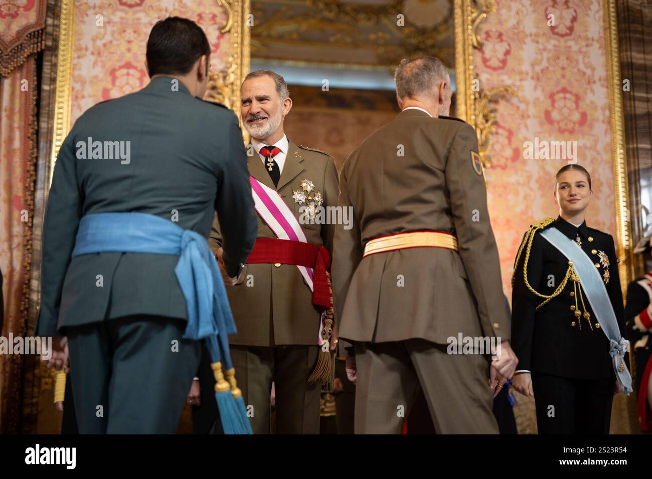 King Felipe VI and Princess Leonor, during the Military Easter, at the ...