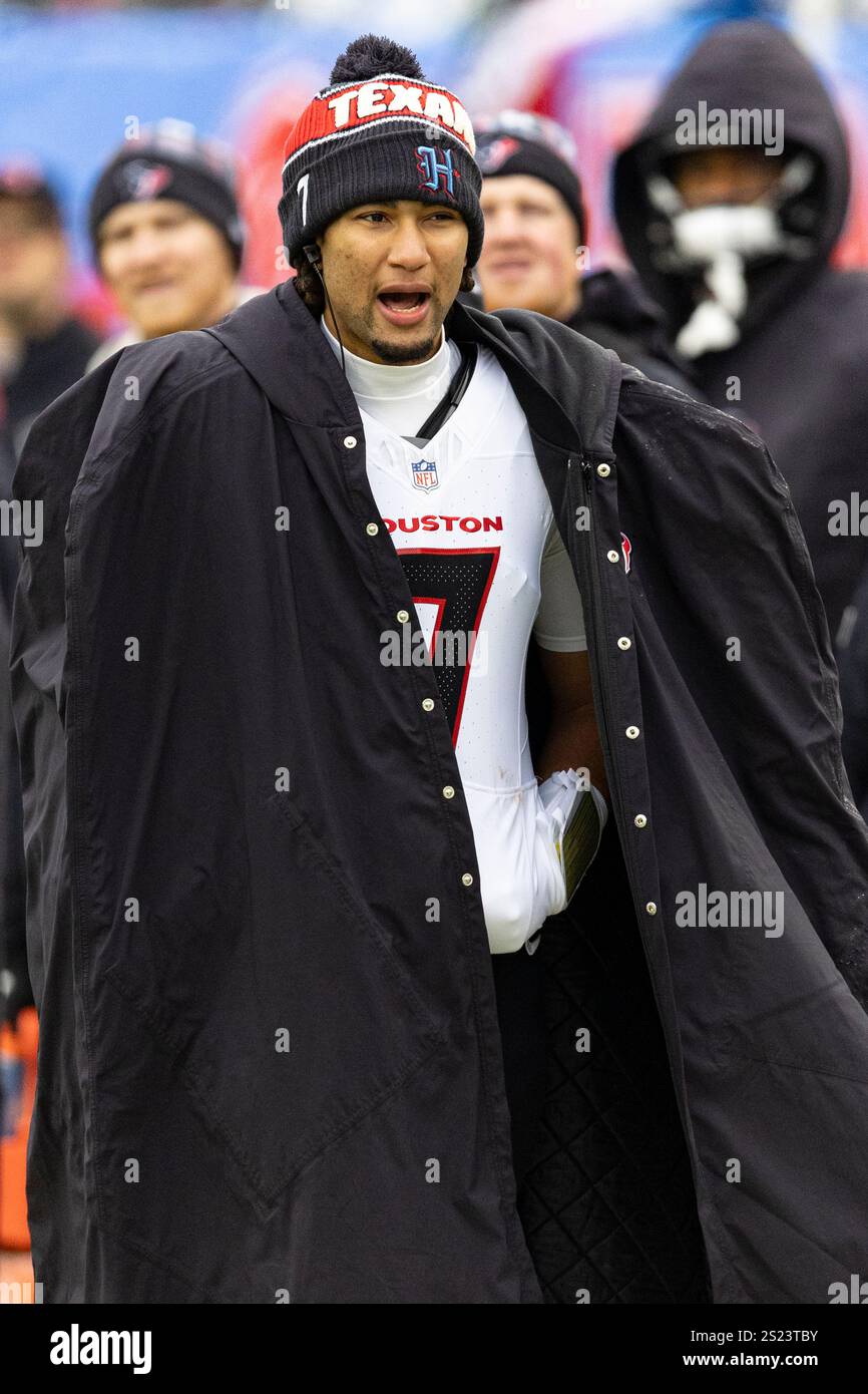 Houston Texans quarterback C.J. Stroud (7) watches play during their ...