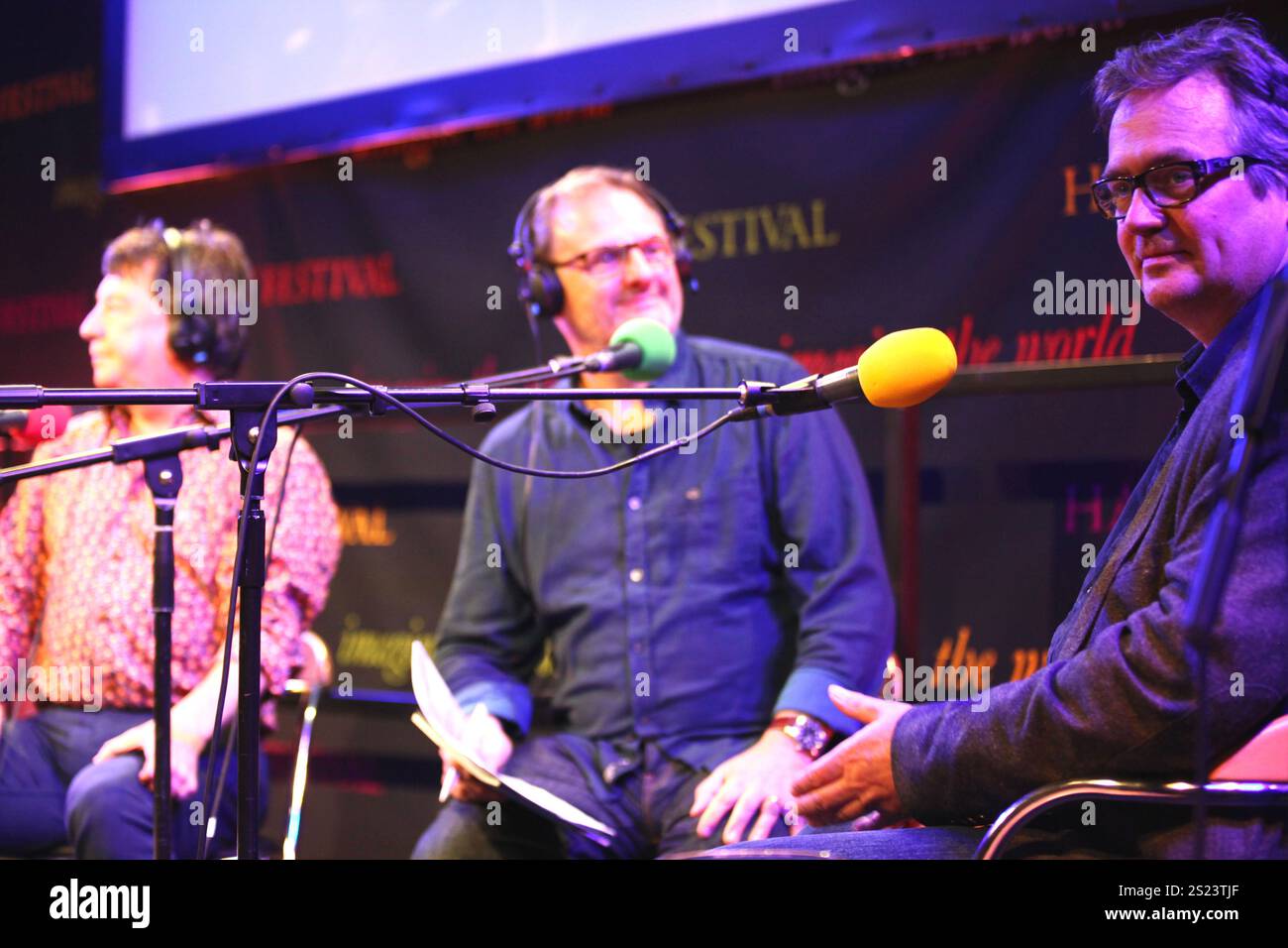 Charlie Higson, Mark Radcliffe and Stuart Marconie at the Hay Festival ...