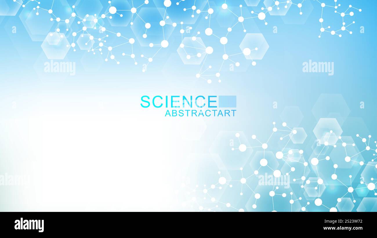 Modern health care abstract background with lines, dots and hexagons ...