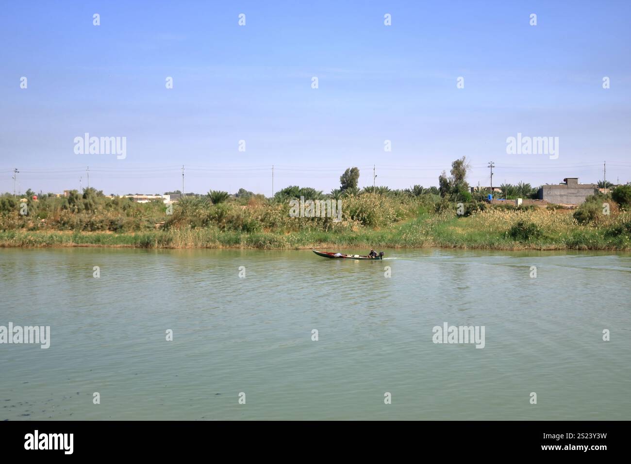 Al-Qurna, Basra in Iraq - November 11 2024: a fisherman at the ...