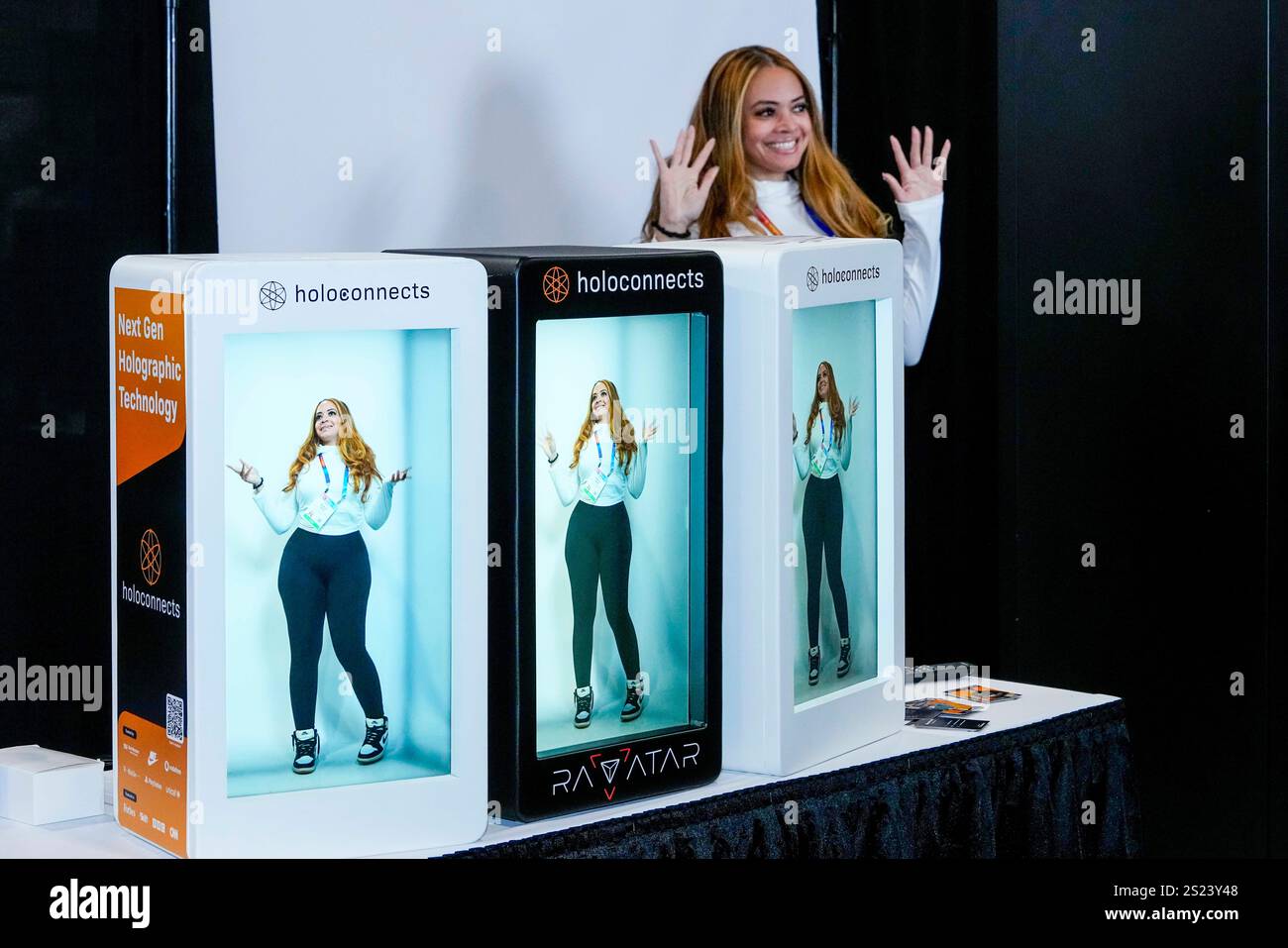 Holoconnects showcases their Holobox Mini hologram technology during ...