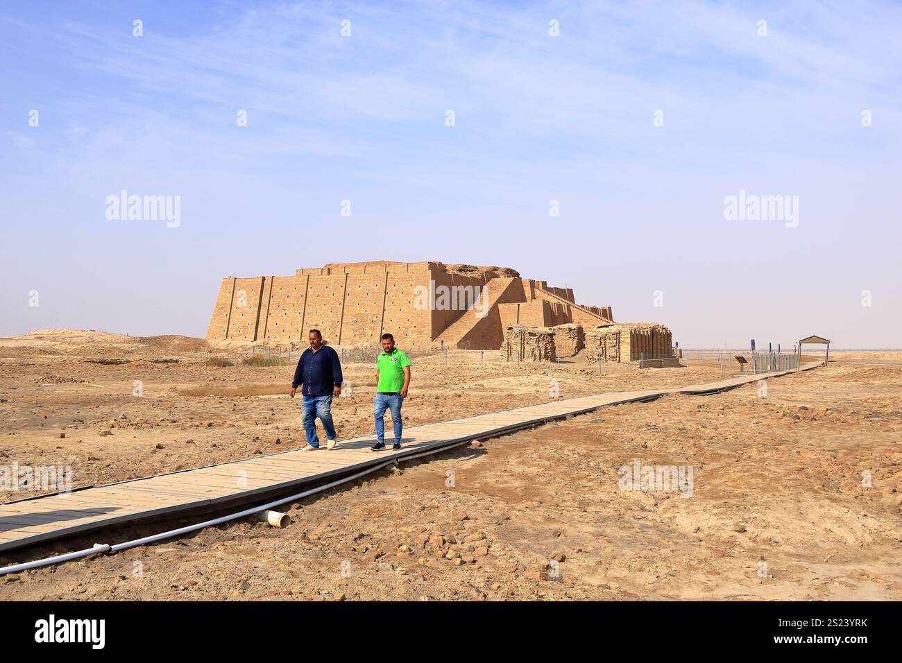 Nasiriyah in Iraq - November 12 2024: people visit the ziggurat in ...