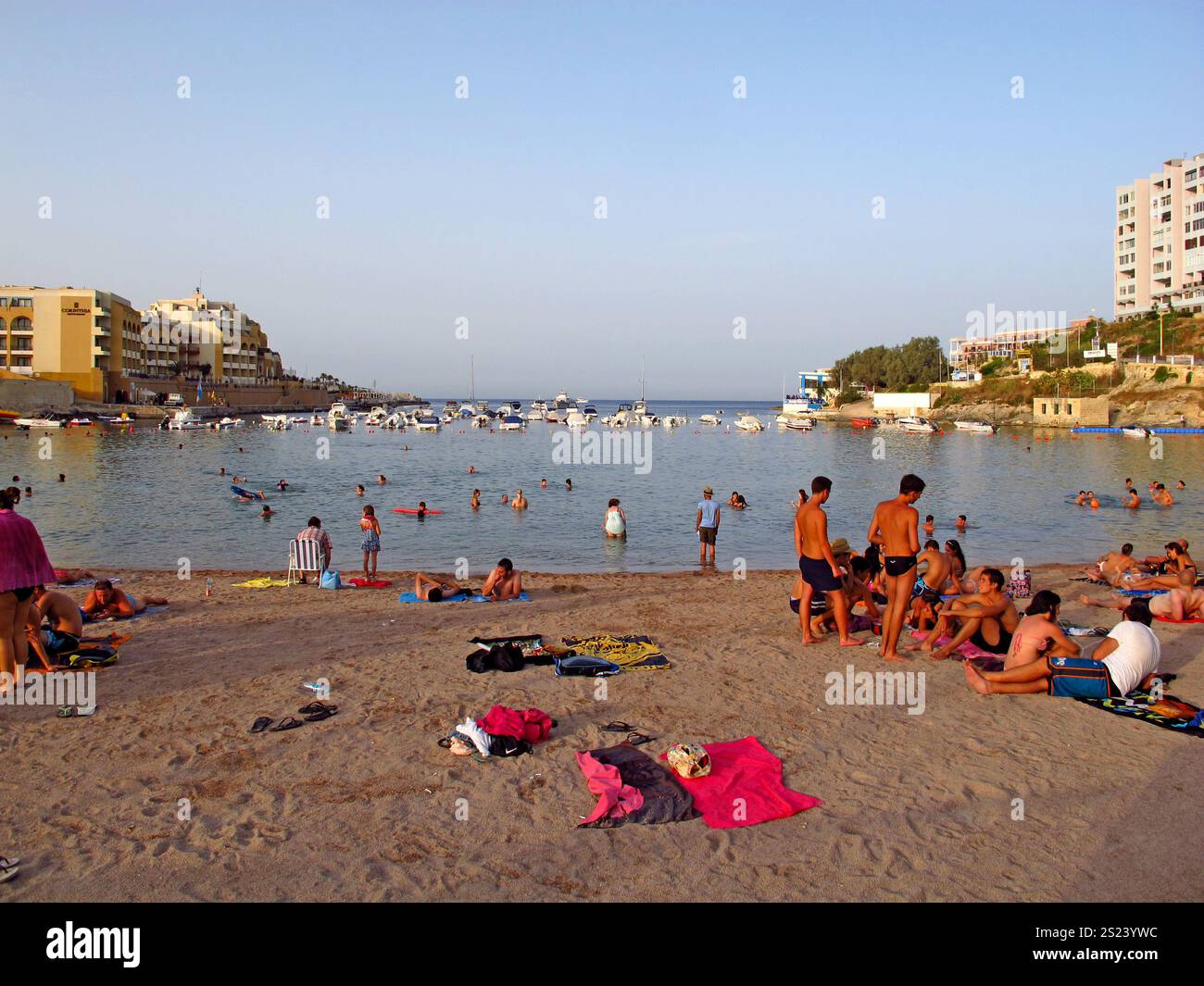 The beach in Sliema, Malta Stock Photo - Alamy