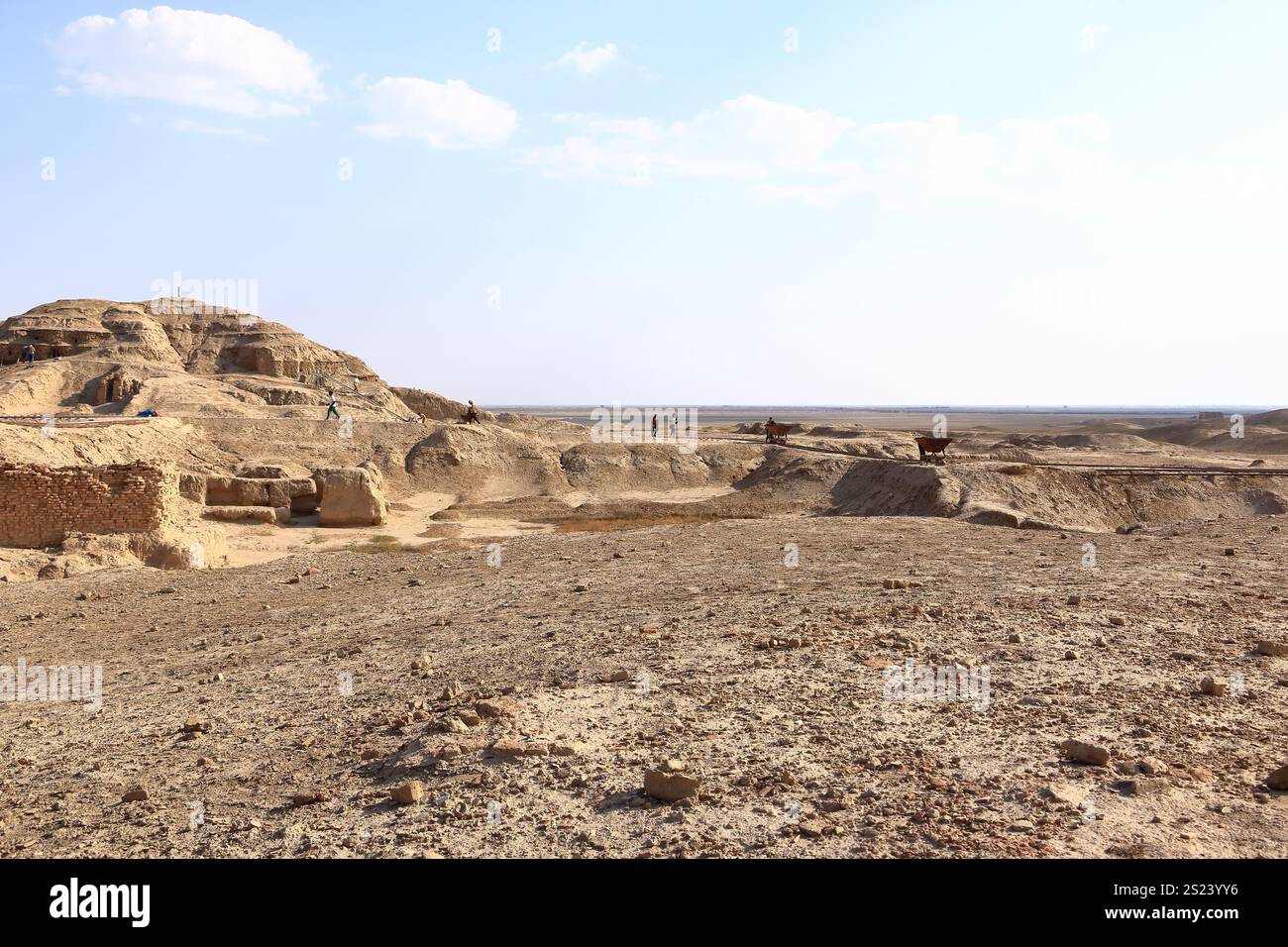 Uruk in Iraq - November 12 2024: archaeologists working at the ...