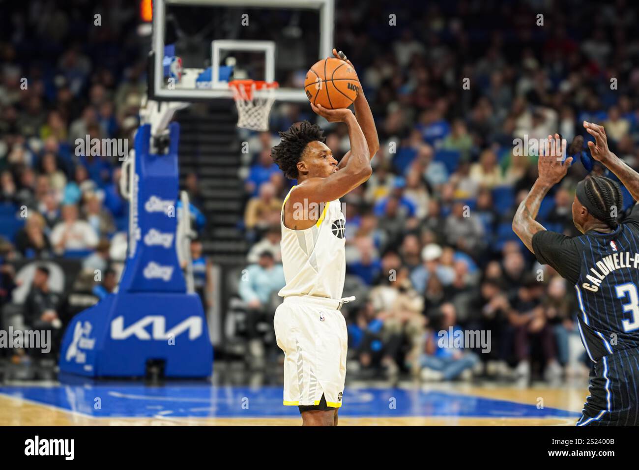 Orlando, Florida, USA, January 5, 2025, Utah Jazz guard Collin Sexton ...