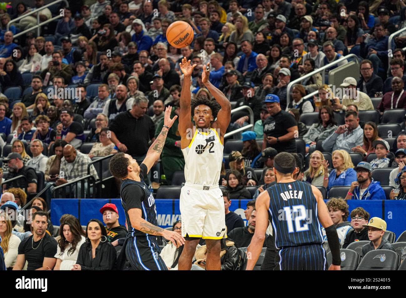 Orlando, Florida, USA, January 5, 2025, Utah Jazz guard Collin Sexton ...