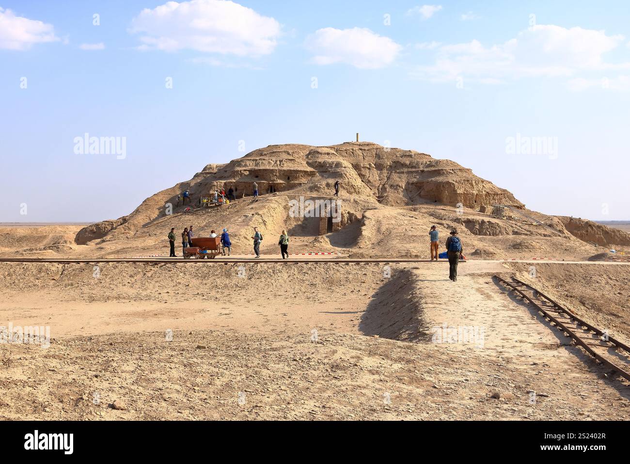 Uruk in Iraq - November 12 2024: tourists visit the excavation site in ...