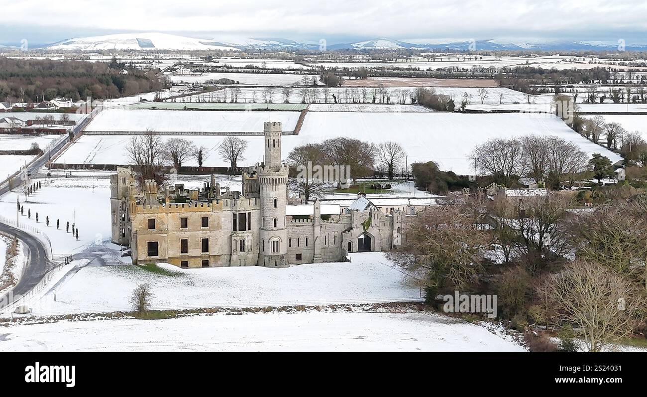 Snow surrounds Duckett's Grove, a ruined 19th-century great house and ...