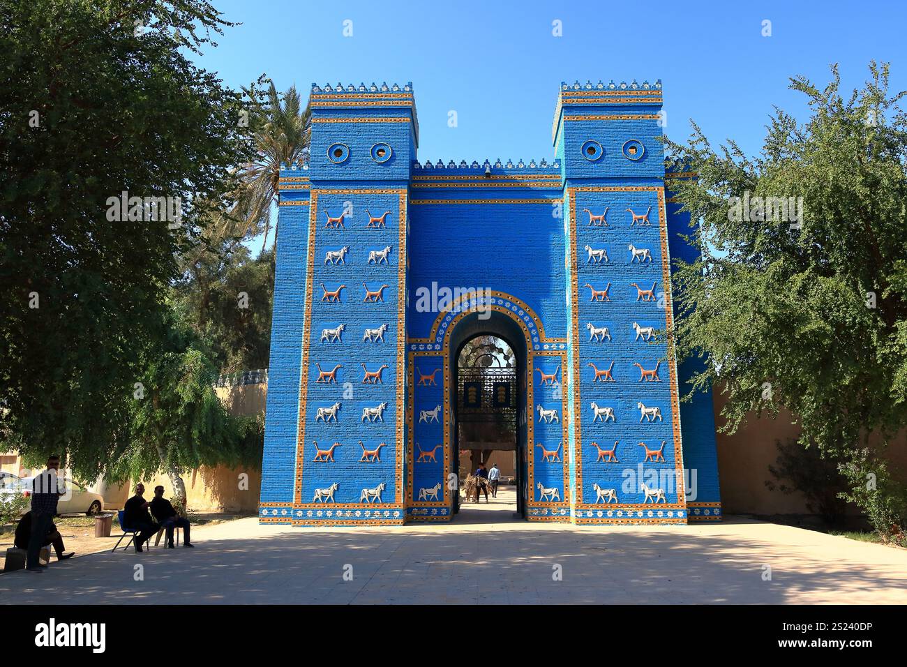 Babylon in Iraq - November 13 2024: the replica of the blue Ishtar gate ...