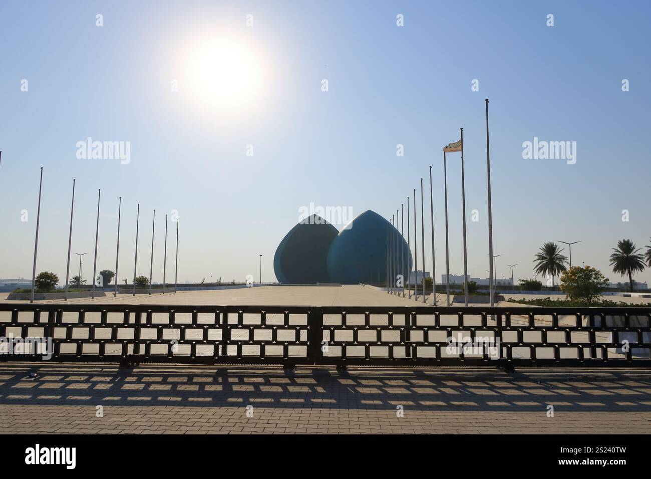 Baghdad, Bagdad in Iraq - November 14 2024: Split turquoise domes of Al ...