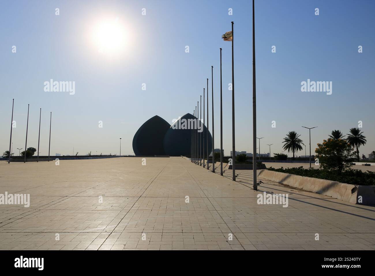 Baghdad, Bagdad in Iraq - November 14 2024: Split turquoise domes of Al ...
