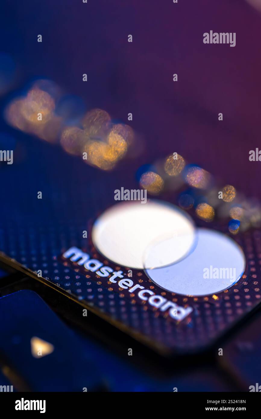 Ukraine, Vinnytsia - December 11, 2024: Mastercard bank credit card ...