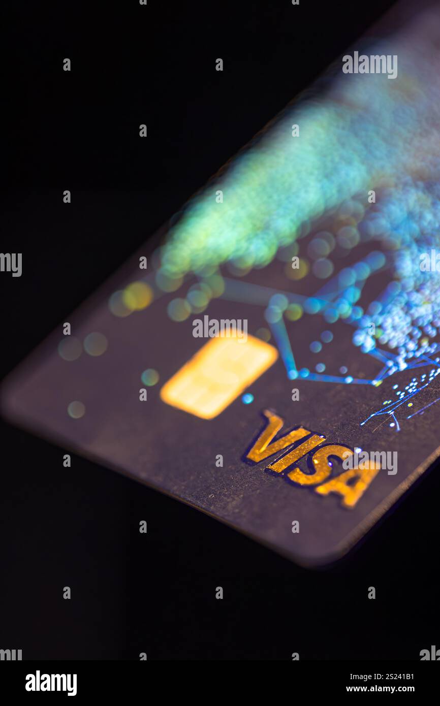 Ukraine, Vinnytsia - December 11, 2024: Visa bank credit card Stock ...