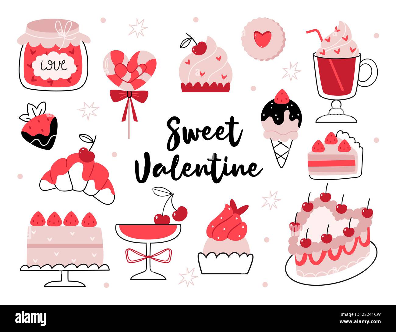 Croissant coffee valentines gift Cut Out Stock Images & Pictures - Alamy