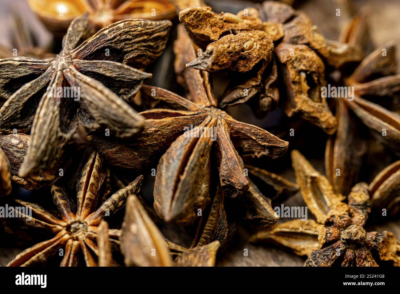 Dried star anise spice close up Stock Photo - Alamy