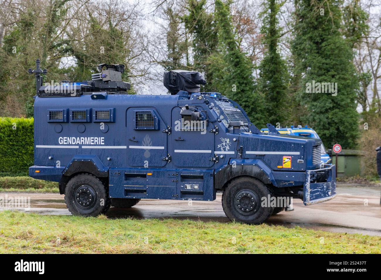 The Centaure, an armored gendarmerie intervention vehicle at a ...