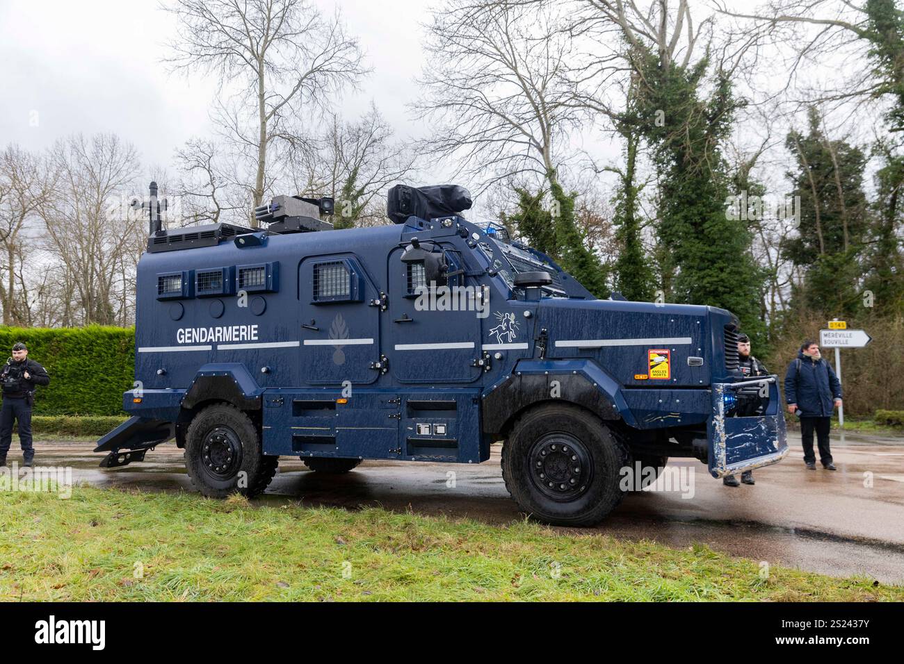 Orveau, France. 06th Jan, 2025. The Centaure, an armored gendarmerie ...