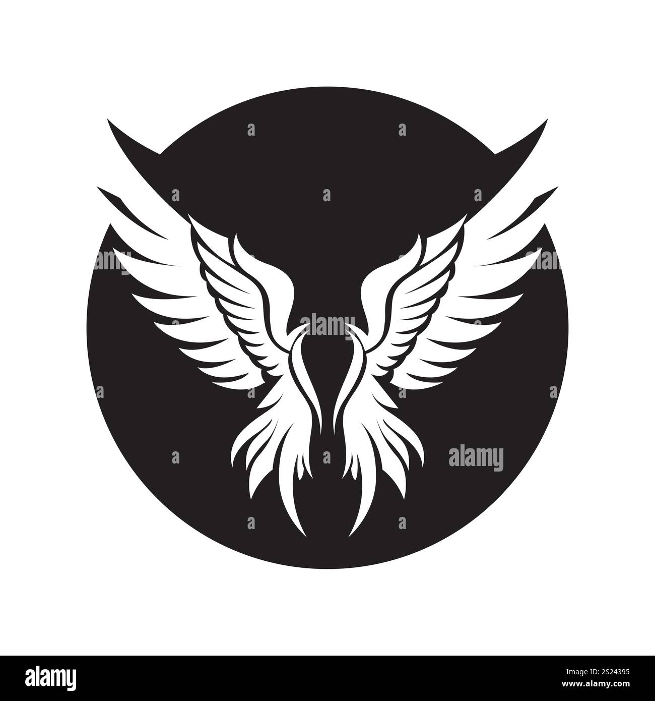 Black wings logo spread wide represent freedom and power Stock Vector ...