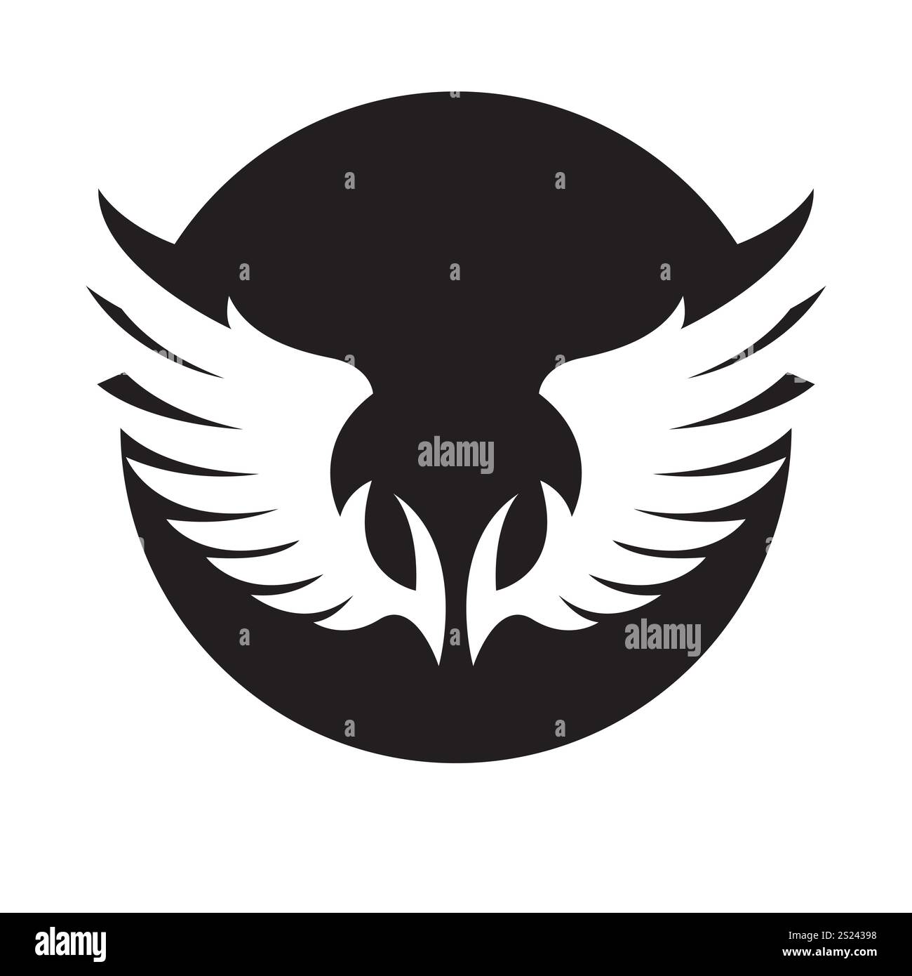 Black wings logo spread wide represent freedom and power Stock Vector ...