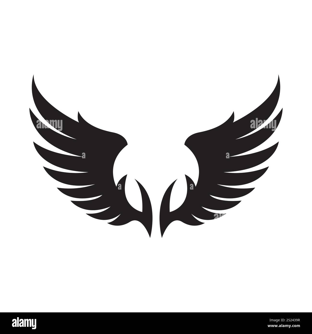 Black wings logo spread wide represent freedom and power Stock Vector ...