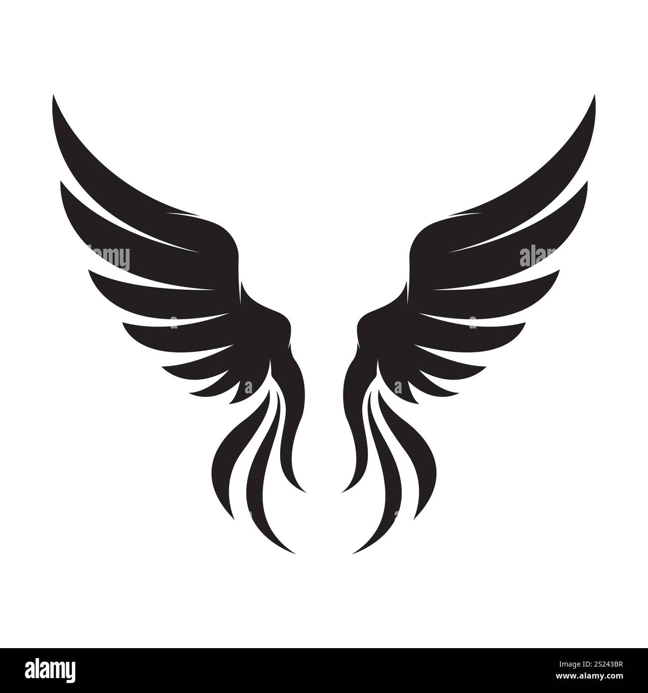 Black wings logo spread wide represent freedom and power Stock Vector ...