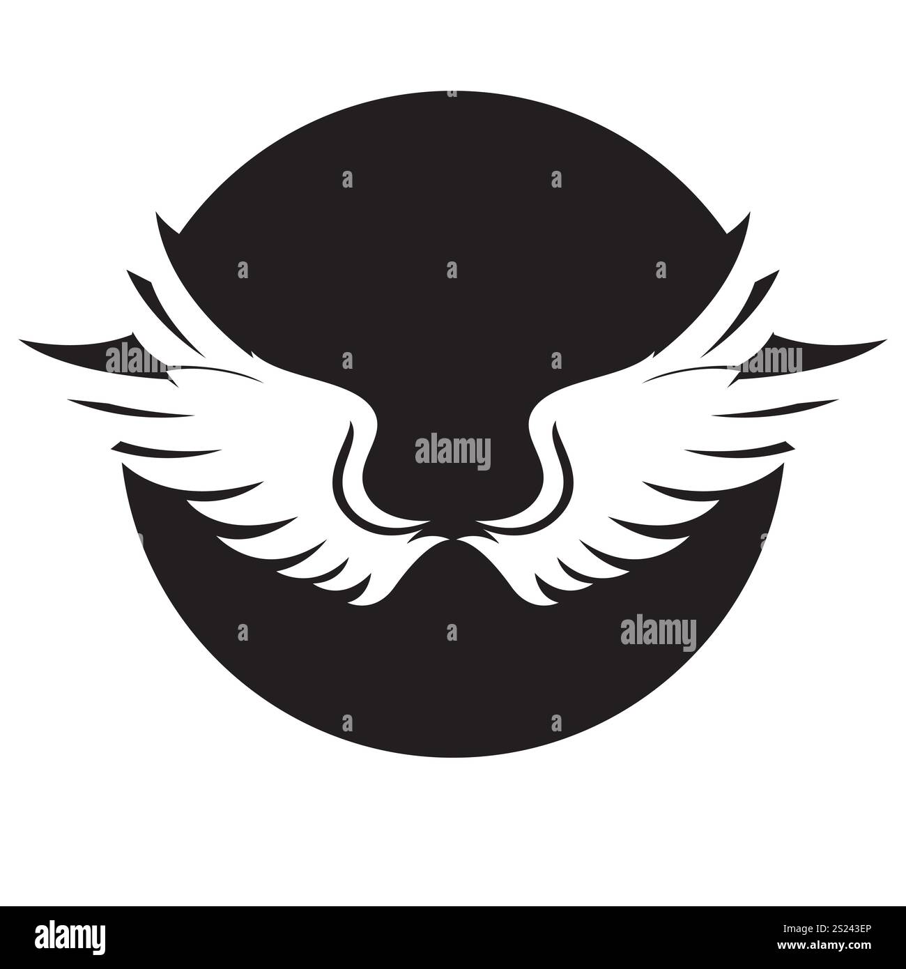 Black wings logo spread wide represent freedom and power Stock Vector ...