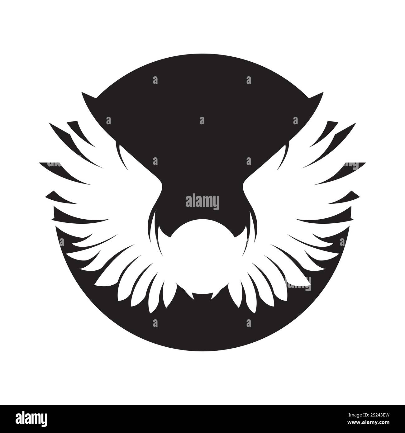 Black wings logo spread wide represent freedom and power Stock Vector ...