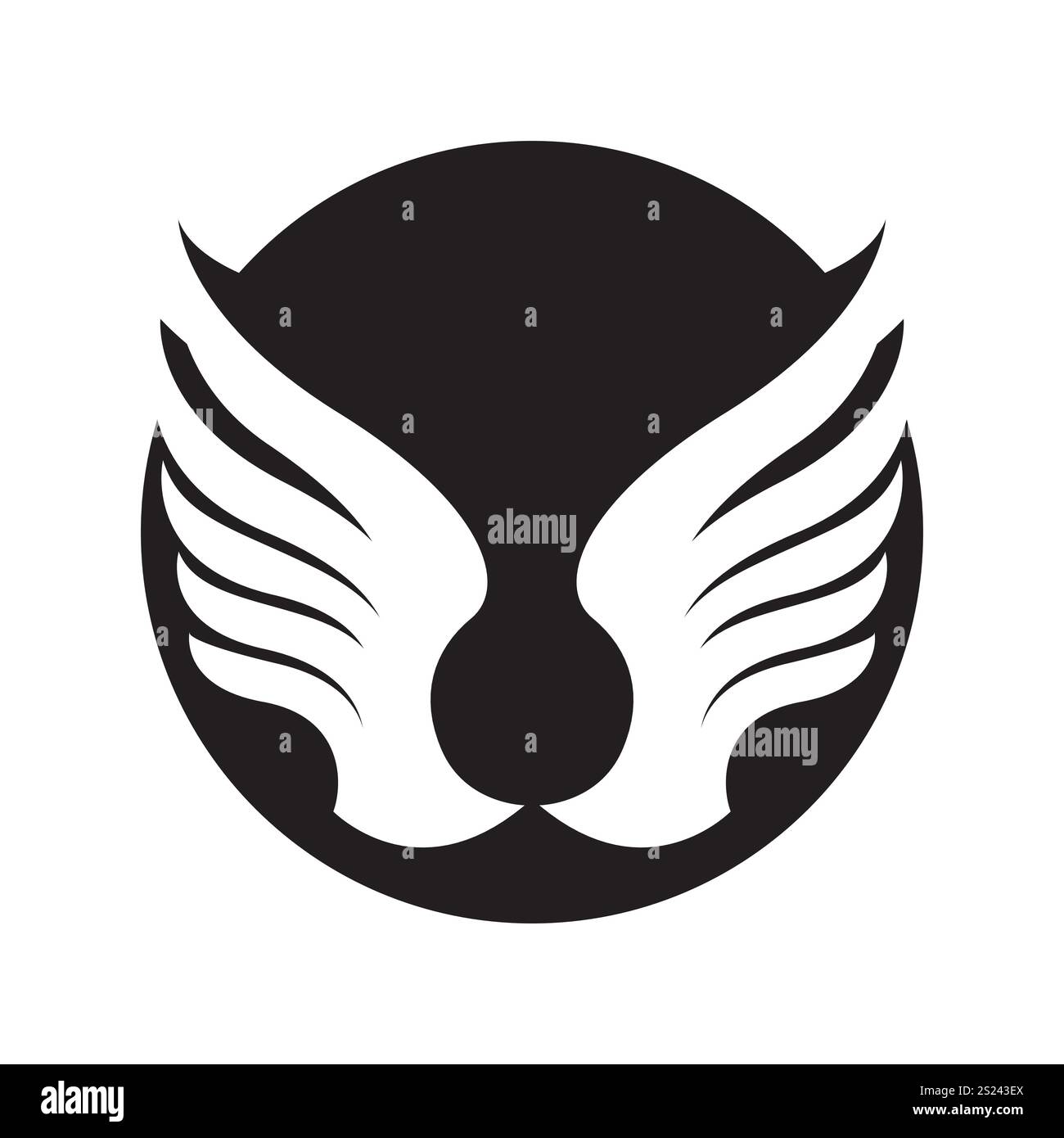 Black wings logo spread wide represent freedom and power Stock Vector ...
