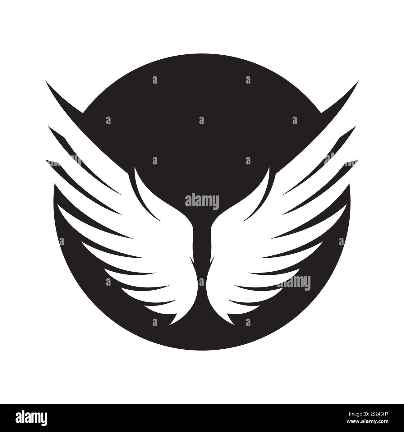 Black wings logo spread wide represent freedom and power Stock Vector ...