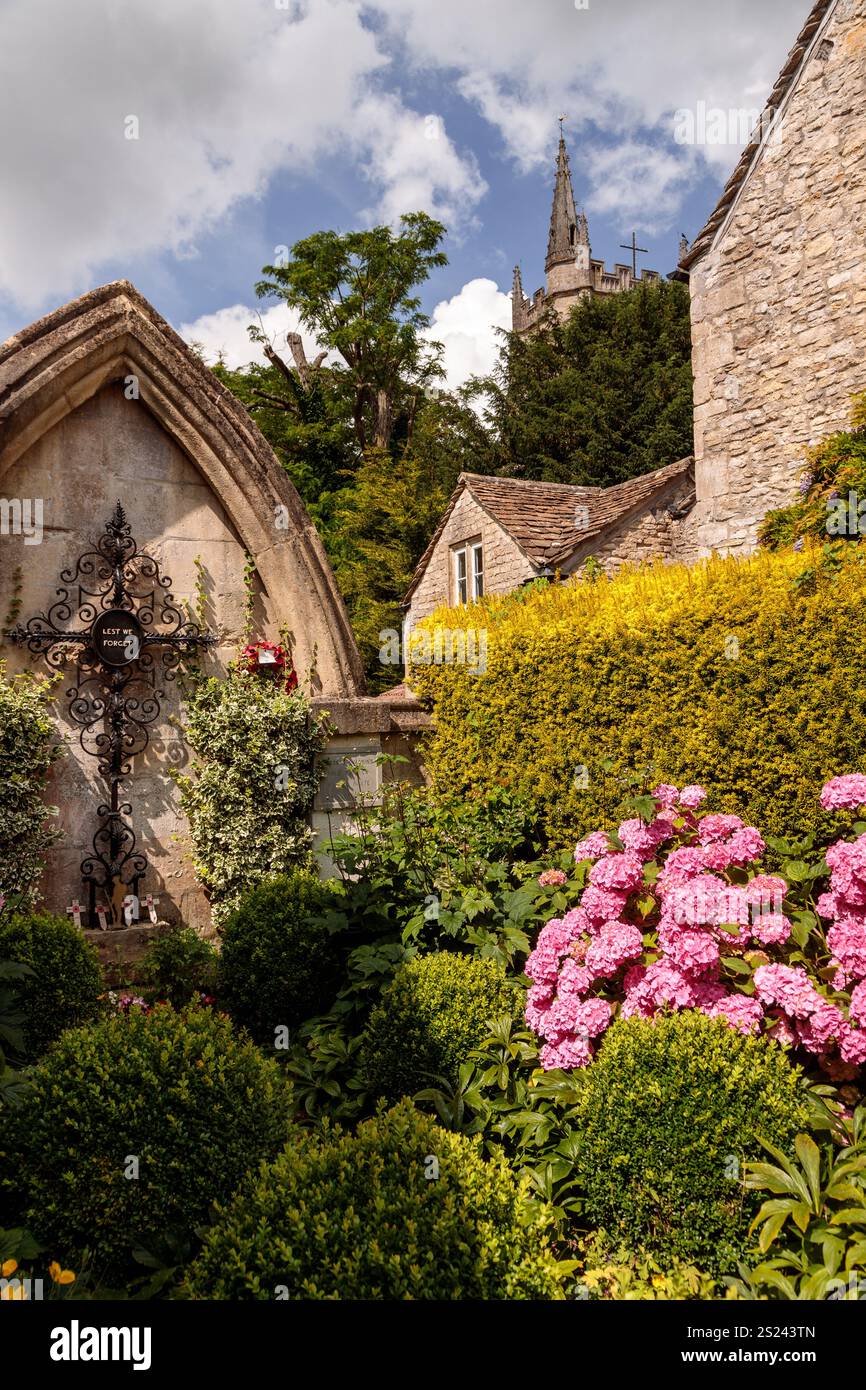 Garden of Remembrance at Castle Coombe, Wiltshire, England Stock Photo ...