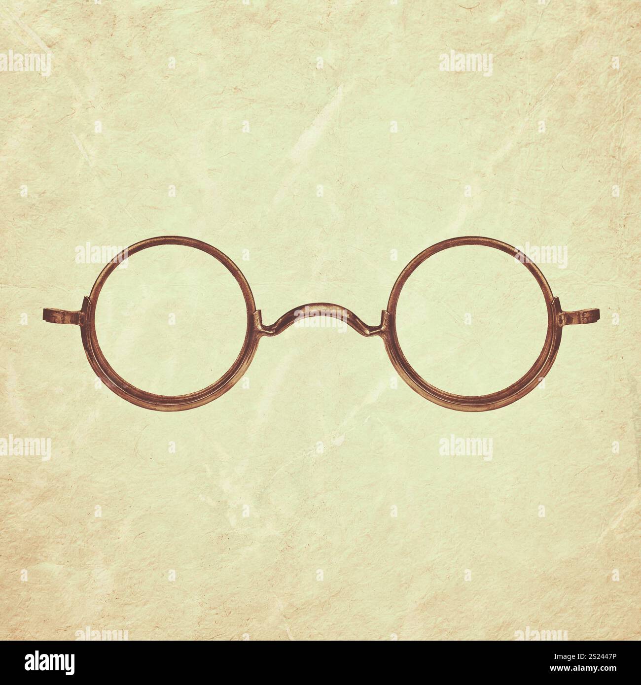 Retro styled image of vintage circular eyeglasses Stock Photo - Alamy