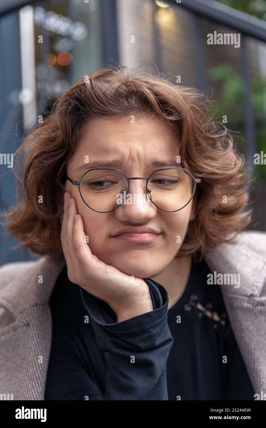 Sad young woman. Emotions concept. Sad woman close-up Stock Photo - Alamy