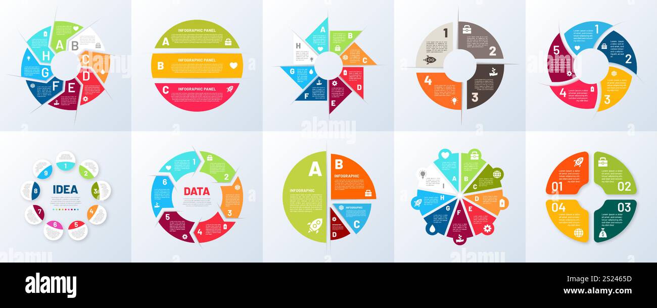 Infographic chart. 8 step graph. Information diagram. Circular ...