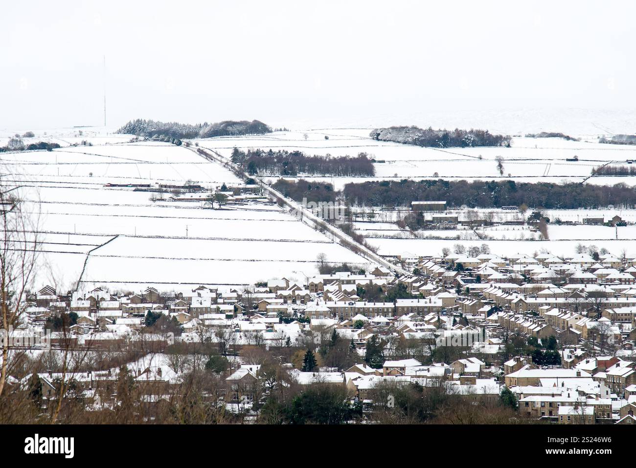 Honley, Holmfirth, Yorkshire, UK, 06 January 2025. The village of ...