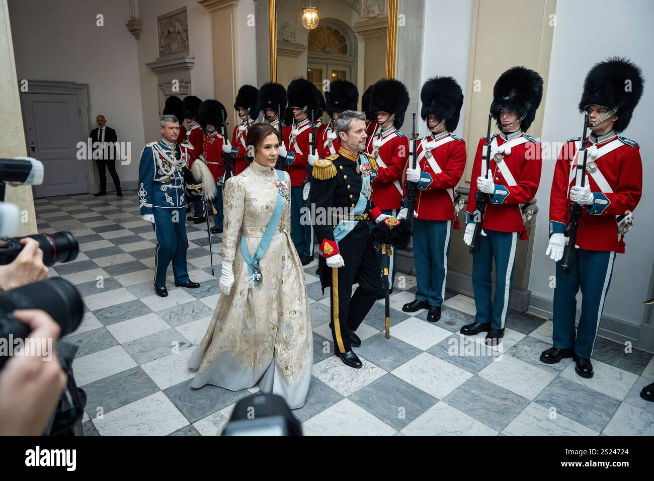 Denmark's Queen Mary and King Frederik X arrives at The Royal Couple's New Year's Reception for ...