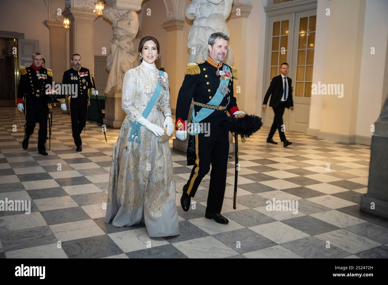 Denmark's Queen Mary and King Frederik X arrives at The Royal Couple's New Year's Reception for ...