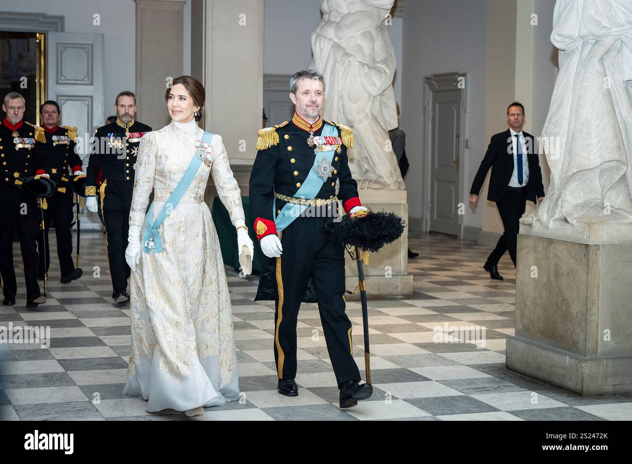 Denmark's Queen Mary and King Frederik X arrives at The Royal Couple's New Year's Reception for ...
