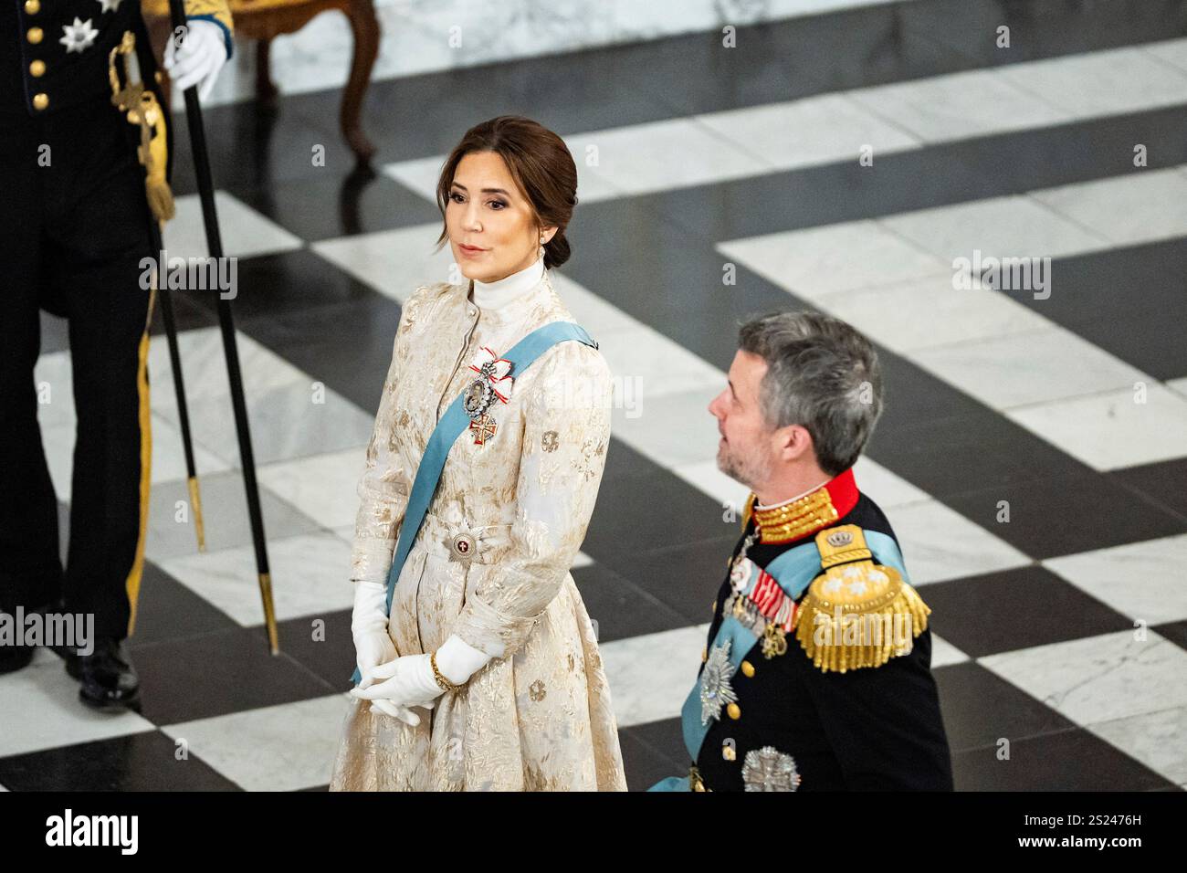 Denmark's Queen Mary and King Frederik X at The Royal Couple's New Year's Reception for ...