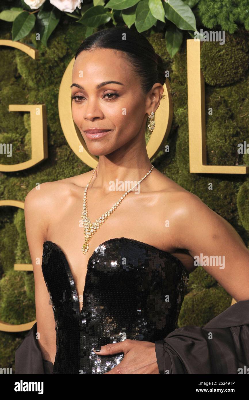 Zoe Saldana bei der Verleihung der 82. Golden Globe Awards 2025 im ...