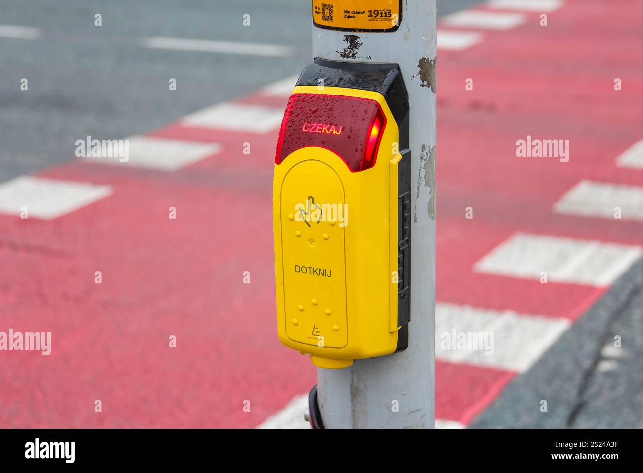 Pedestrian crossing button installed on hi-res stock photography and ...